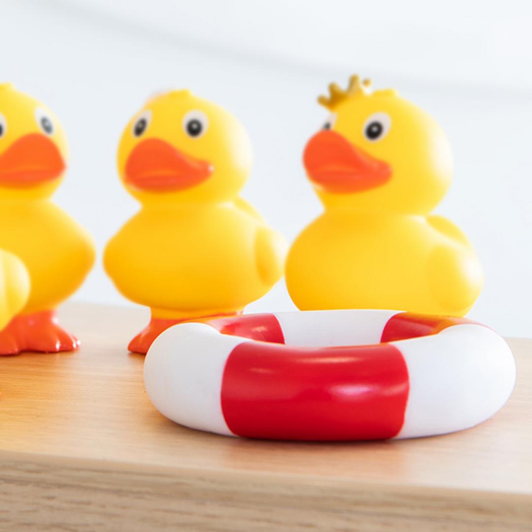 Swim ring for standing ducks white/red M131173 - mbw